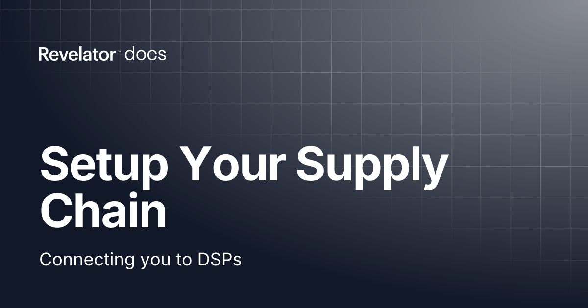 Setup Your Supply Chain | Revelator Pro