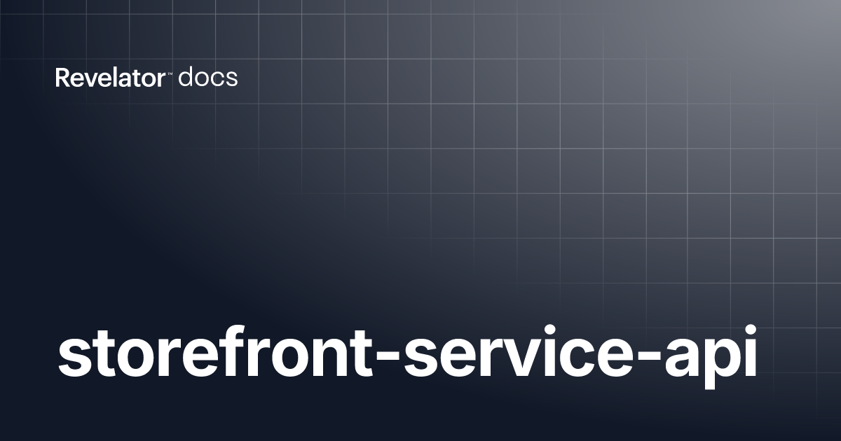 storefront-service-api | Revelator Pro