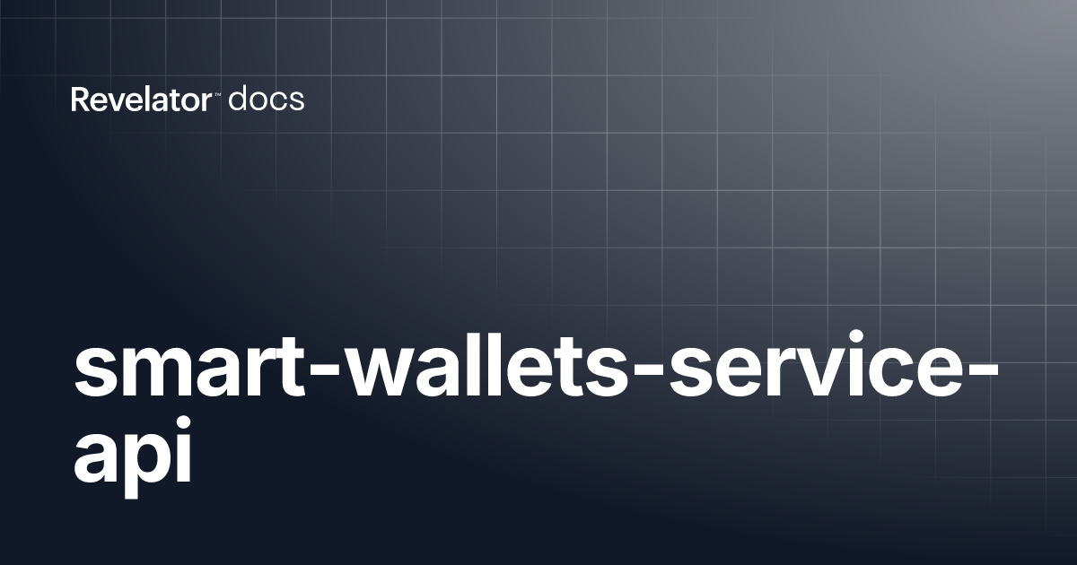 smart-wallets-service-api | Revelator Pro
