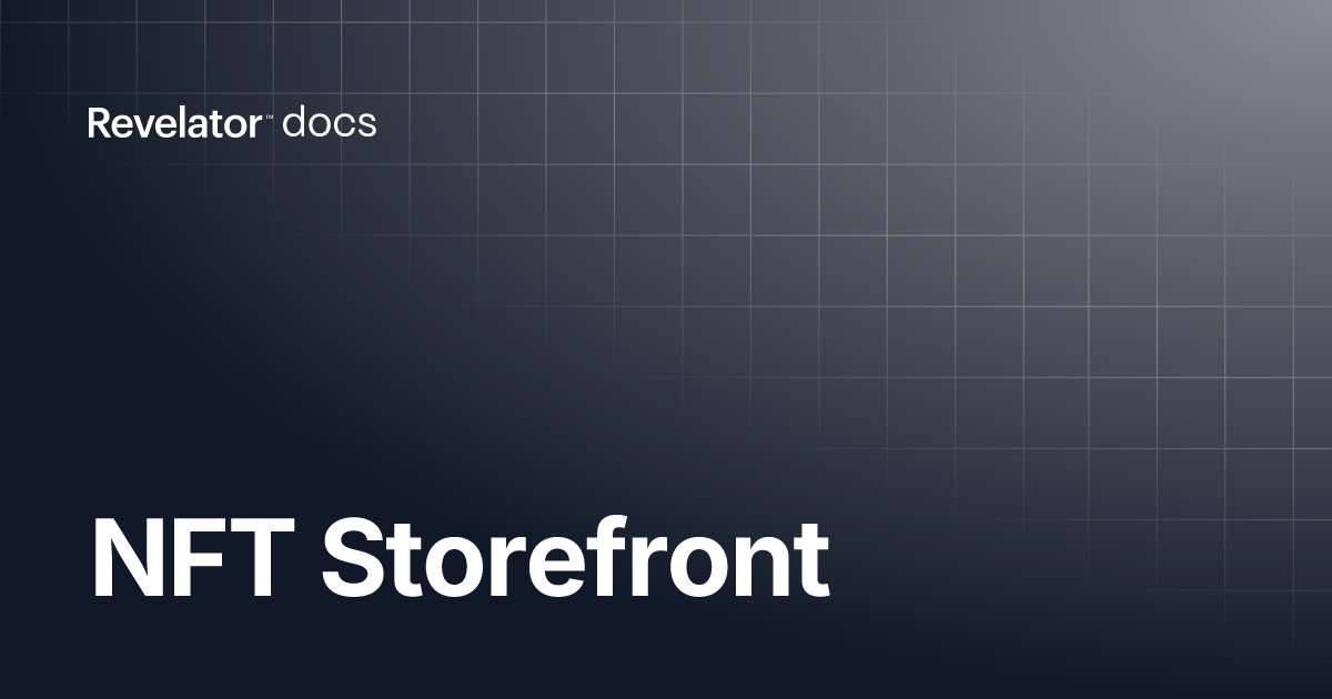 NFT Storefront | Revelator Pro