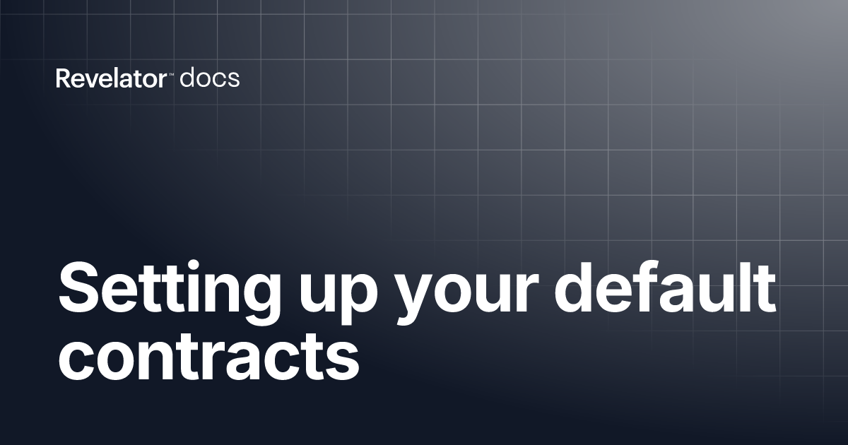 Setting up your default contracts | Revelator Pro